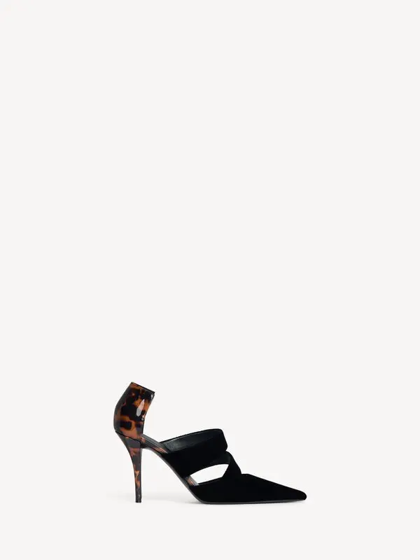 Balmain Velvet And Printed Patent Leather Pumps