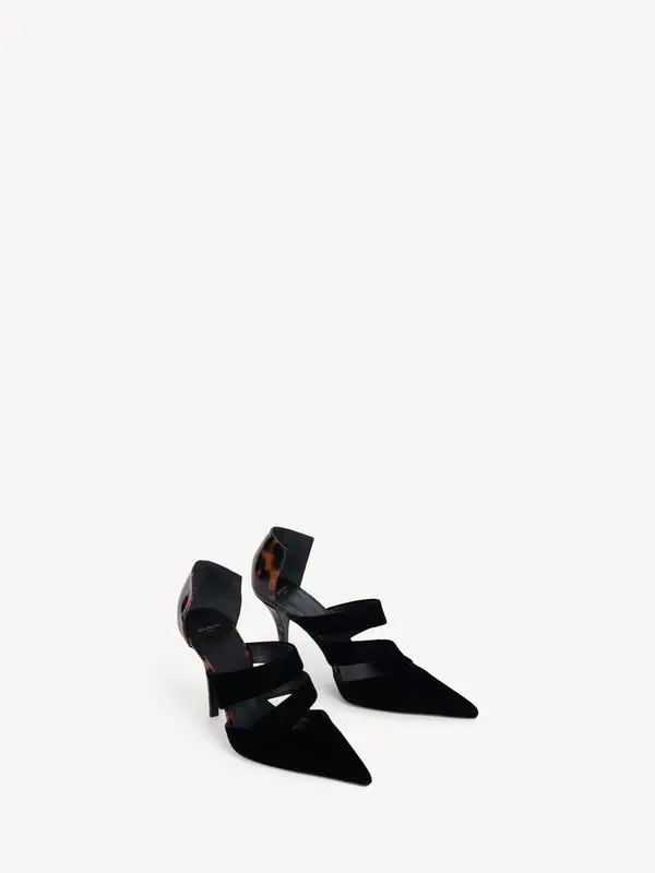 Balmain Velvet And Printed Patent Leather Pumps