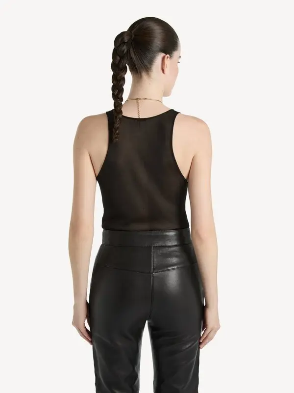 Balmain Knit Vest Top With Lace Trim - Black