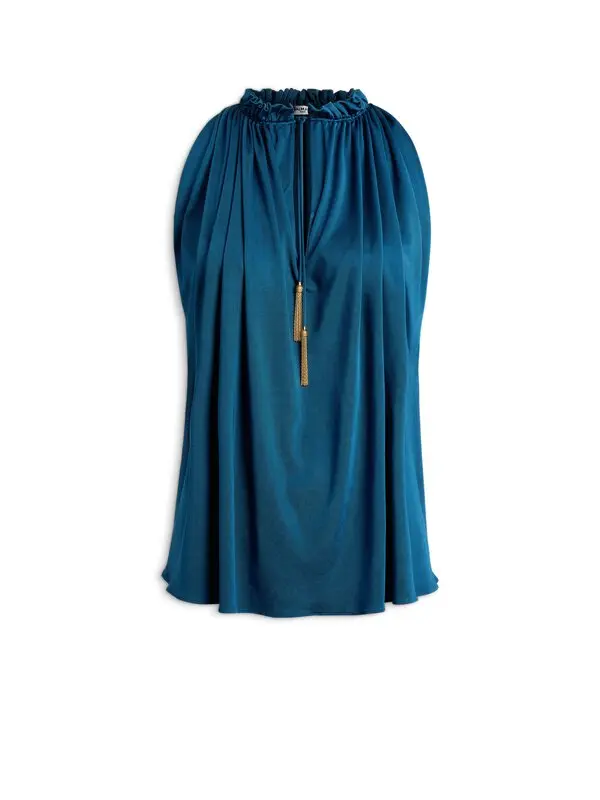 Balmain Pleated Flowing Jersey Top