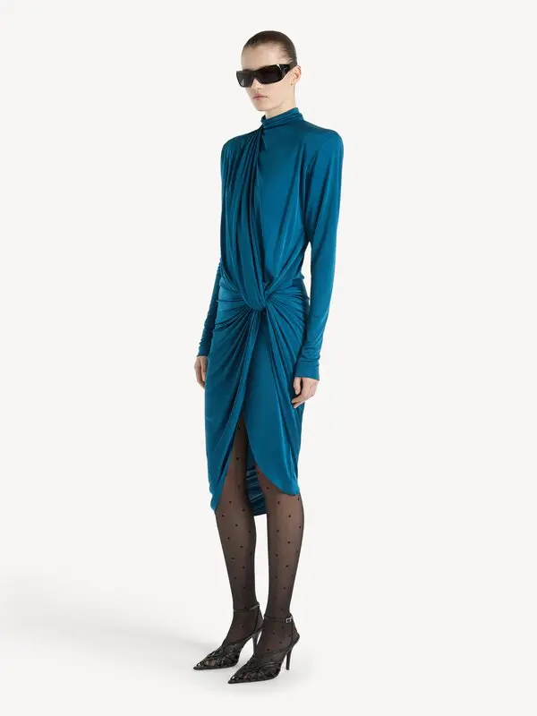 Balmain Draped Flowing Jersey Dress