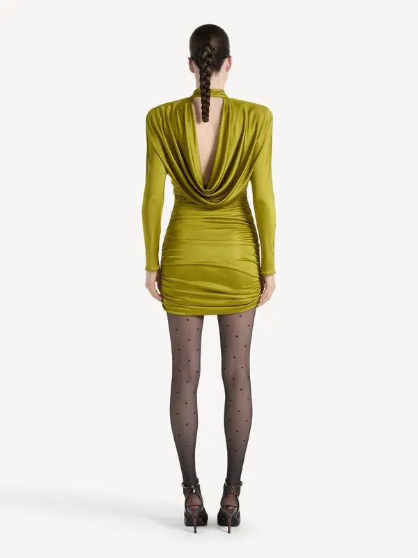 Balmain Draped Flowing Jersey Dress - Green