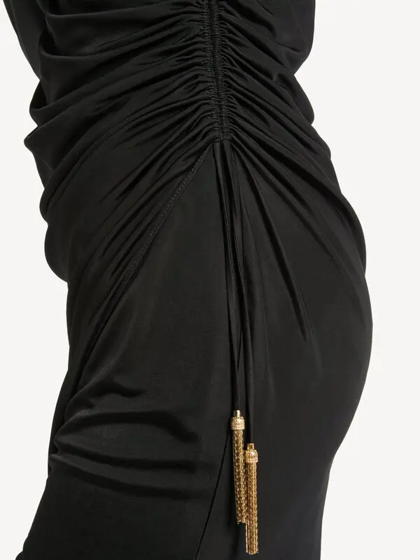 Balmain Draped Flowing Jersey Dress