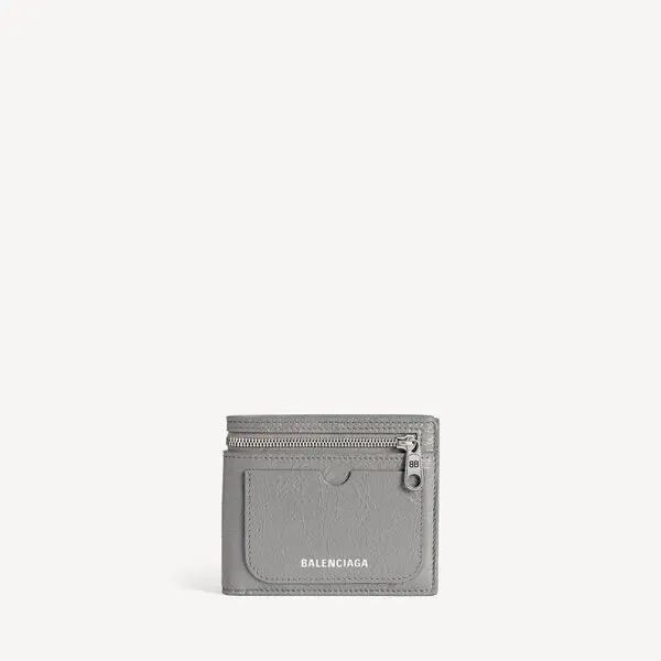 Balenciaga Superbusy Square Folded Wallet - Grey