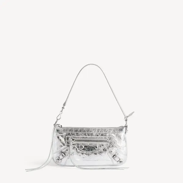 Balenciaga Le City Pouch On Strap - Silver
