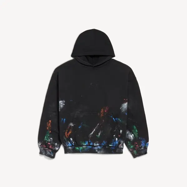Balenciaga Painter's Shirt Medium Fit Hoodie - Black
