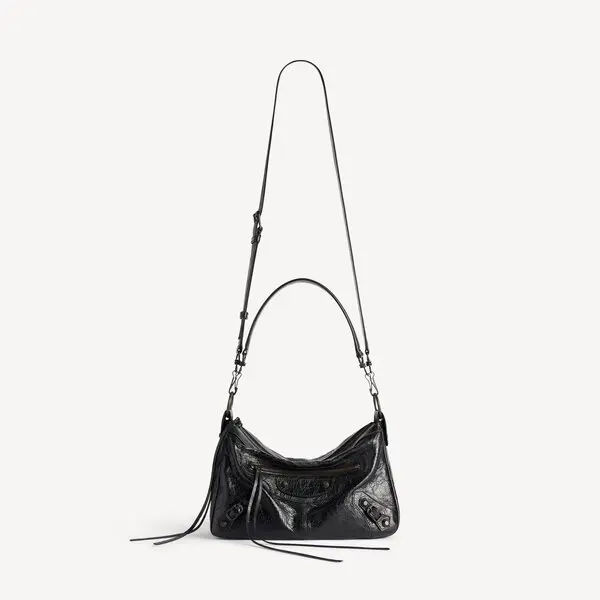 Balenciaga Le City Moto Small Lambskin Bag - Black