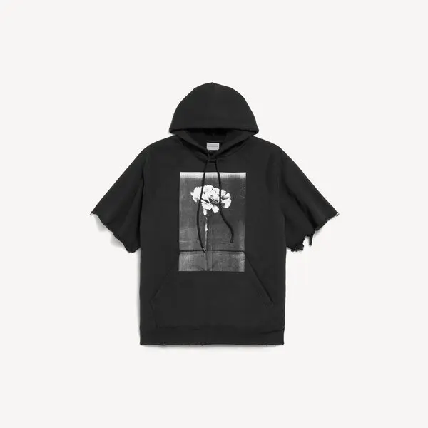 Balenciaga The Song Of The Highest Tower Cut-off Sleeve Hoodie - Black