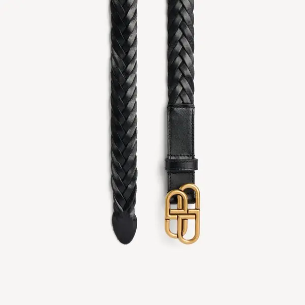 Balenciaga Bb Thin Belt - Black