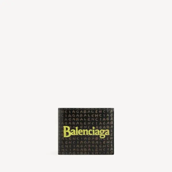 Balenciaga Select Square Folded Coin Wallet - Black