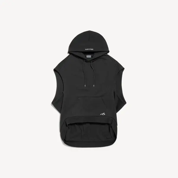 Balenciaga Bodies Sleeveless Regular Fit Hoodie - Black
