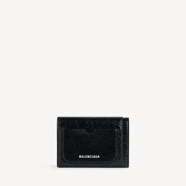 Balenciaga Superbusy Vertical Bifold Wallet - Black