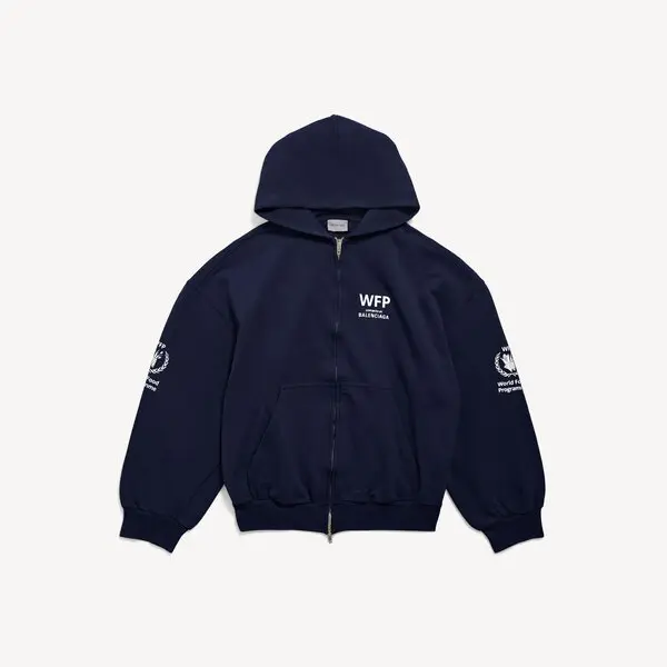 Balenciaga Wfp Regular Zip-up Hoodie - Blue