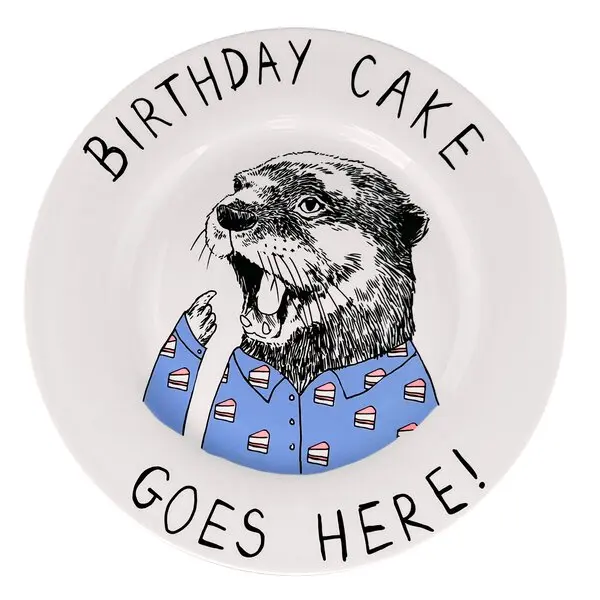 JIMBOBART Birthday Cake Goes Here Side Plate
