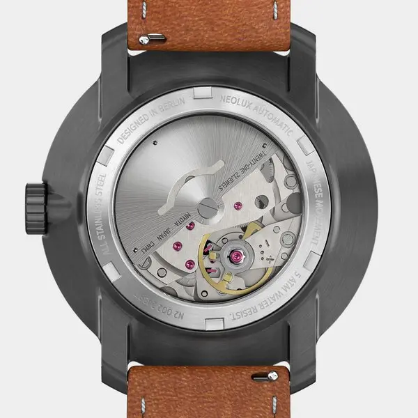 Lilienthal Berlin Neolux Day Date Dark Silver Leather Light Brown