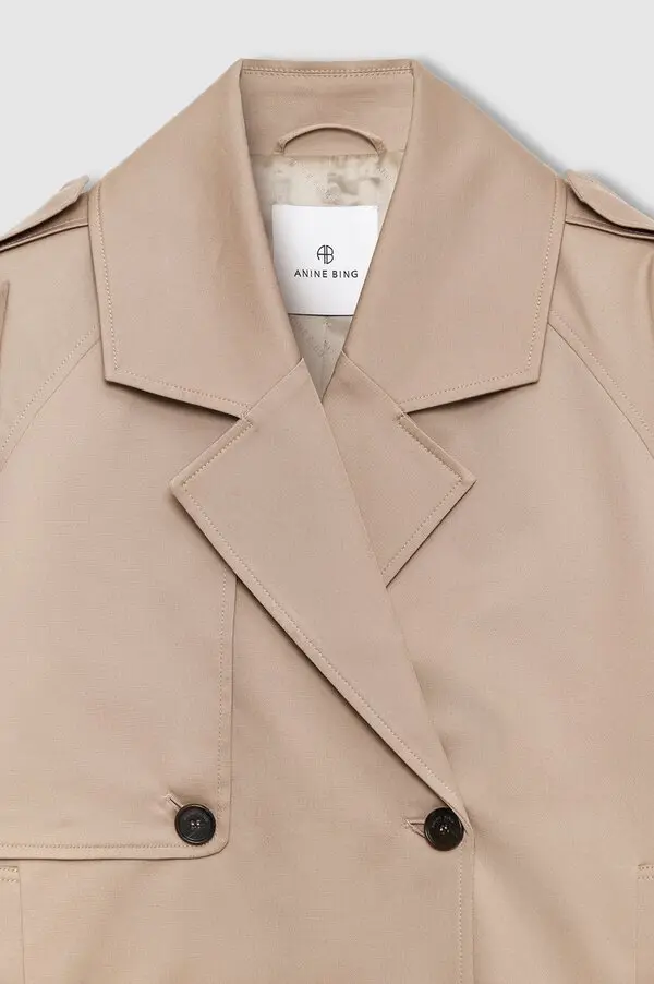 ANINE BING Rickie Cropped Trench