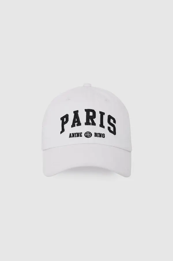 ANINE BING Jeremy Baseball Cap Paris University - White