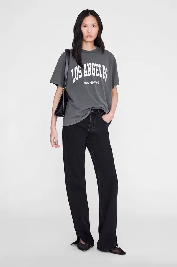 ANINE BING Cade Tee Los Angeles University - Washed Grey