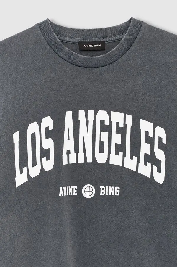 ANINE BING Cade Tee Los Angeles University - Washed Grey