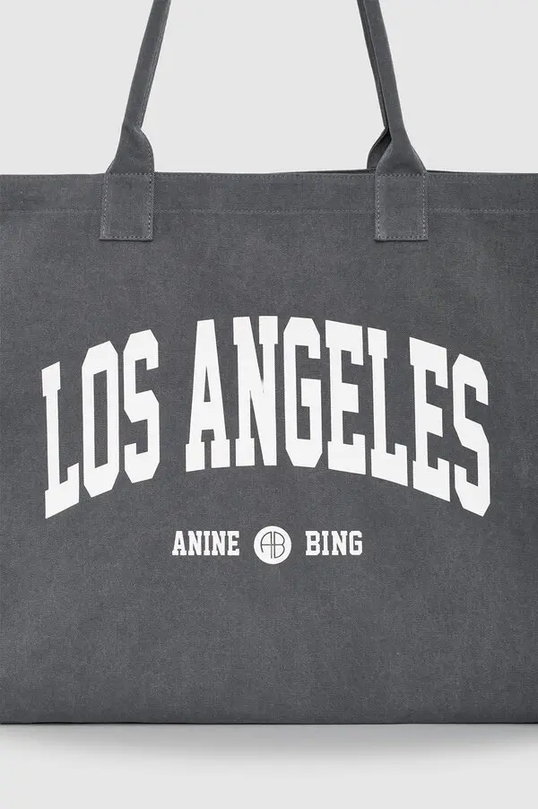 ANINE BING Leo Canvas Tote Bag - Washed Grey