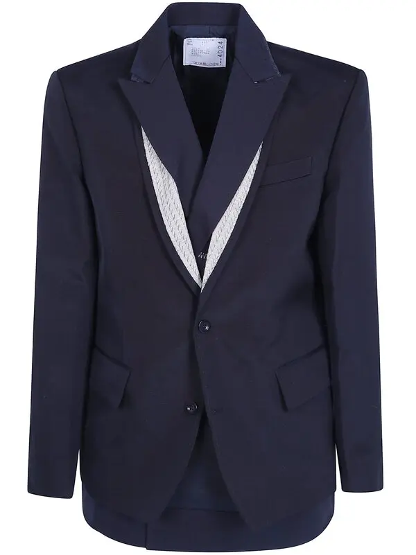 Sacai Jacket Double Faced Silk Cotton "x Doeskin - Black