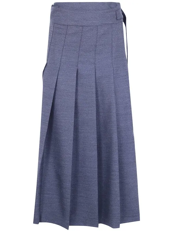 RÓHE Skirt Pleated Wrap "dark Grey Melange