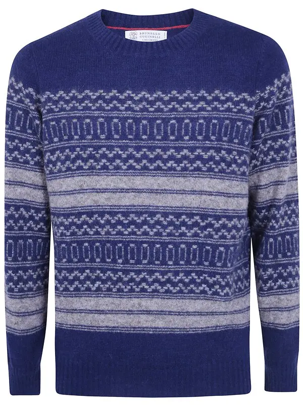 Brunello Cucinelli Sweater Wool Blend "mtf710000 Cuo52 - Blue
