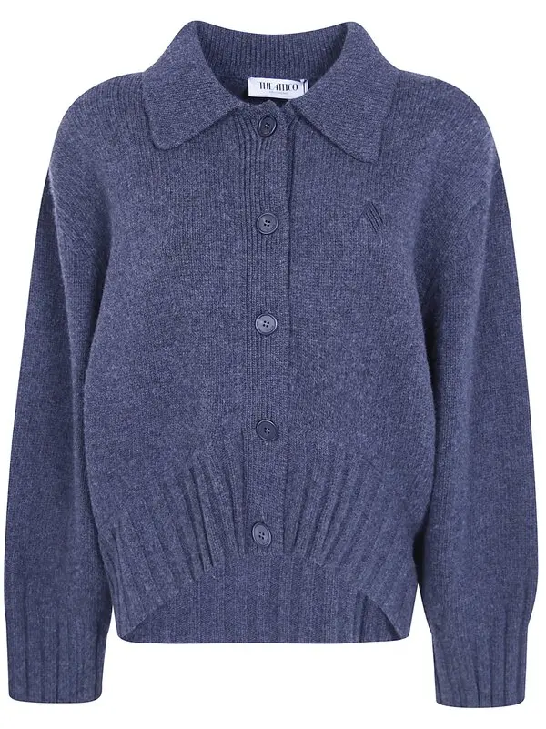 Attico Sweater Cardigan "shirt Neck - Gray