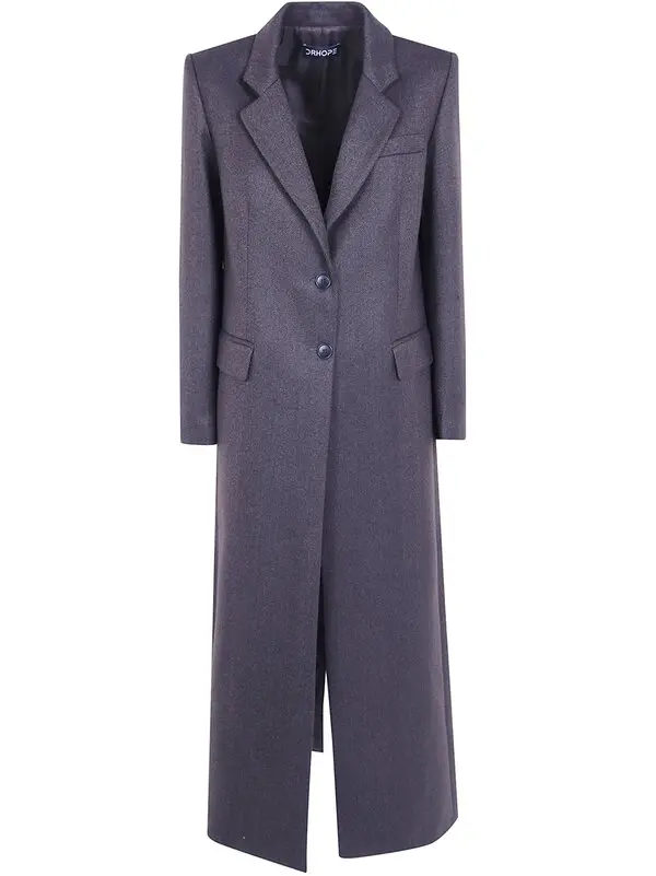 DRHOPE Single Breasted Long Coat
