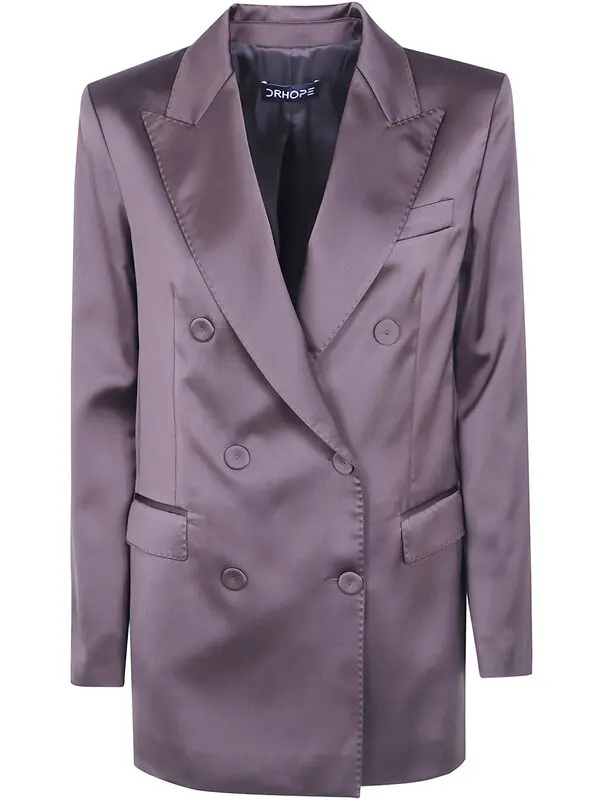 DRHOPE Double Breasted Jacket - Brown