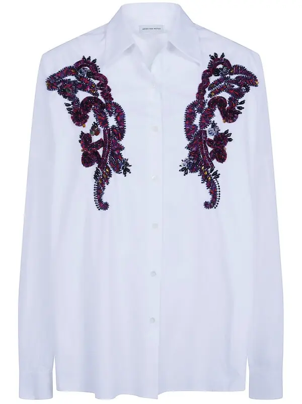 Dries Van Noten Shirt Embroidery "casia - White