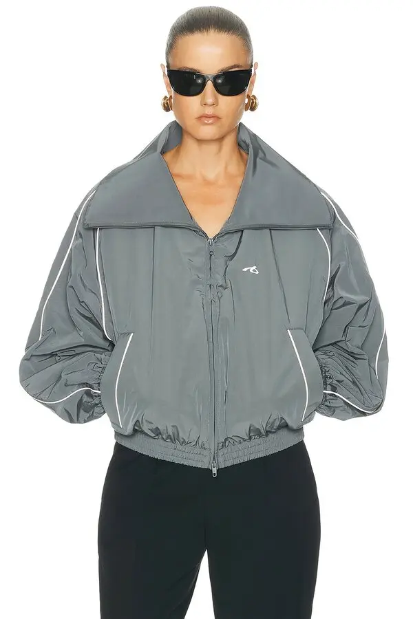 Balenciaga High Collar Track Jacket - Elephant Grey