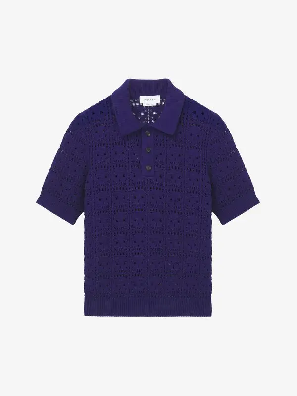Alexander McQueen Skull Crochet Polo Shirt