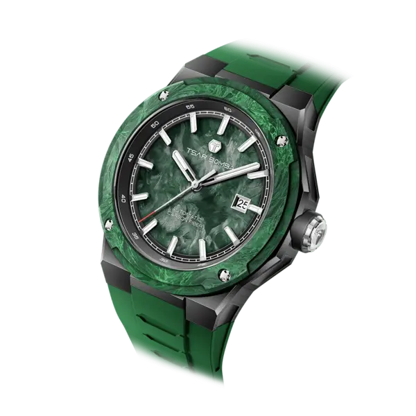 TSAR BOMBA Carbon Fiber Automatic Watch - Green