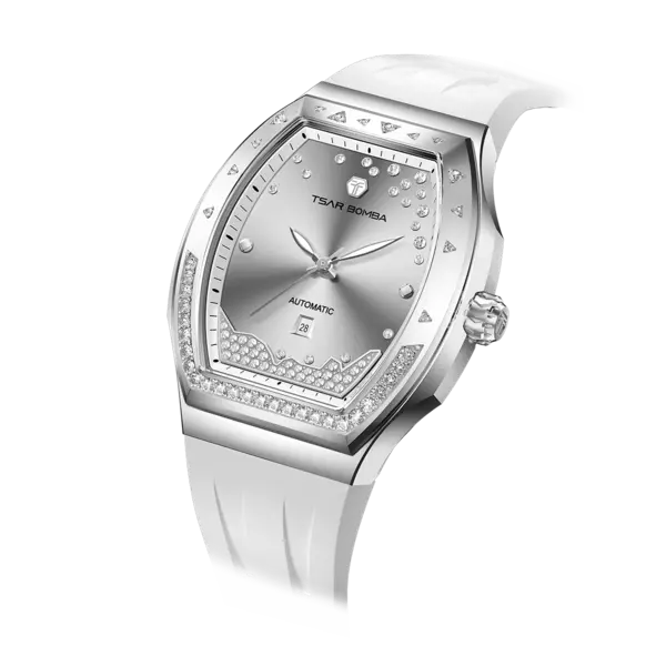 TSAR BOMBA Automatic Watch - White Silver