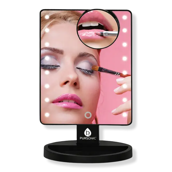 PURSONIC Led Lighted Vanity Makeup Mirror - Black