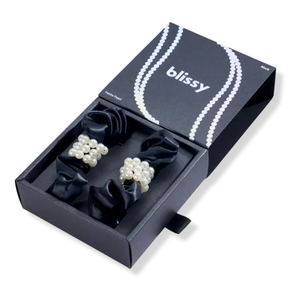 BLISSY Pearl Scrunchies - Black