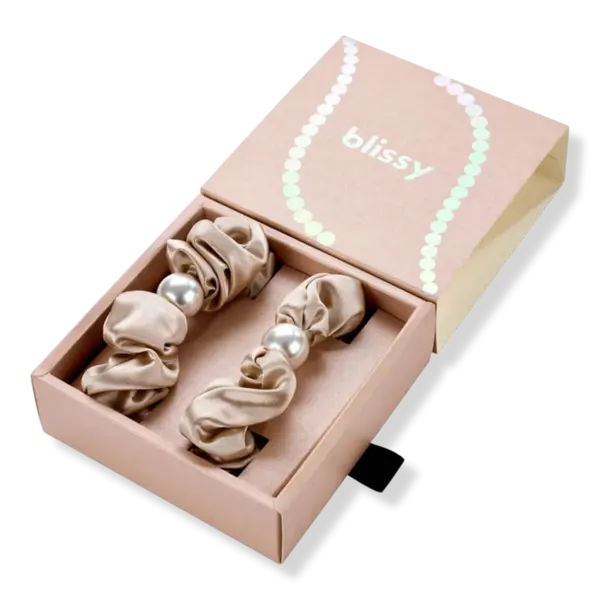 BLISSY Pearl Scrunchies - Champagne