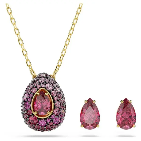 SWAROVSKI Sublima Set With Zirconia Pendant And Earrings - Red