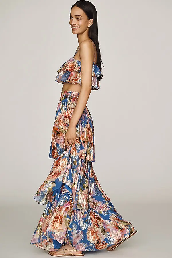 HERMANT & NANDITA Tiered Maxi Skirt