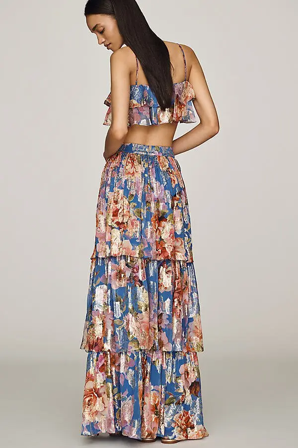 HERMANT & NANDITA Tiered Maxi Skirt