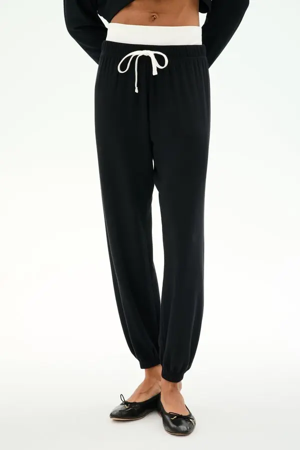 Splits59 Andie Dual Waist Sweatpant - Black/white