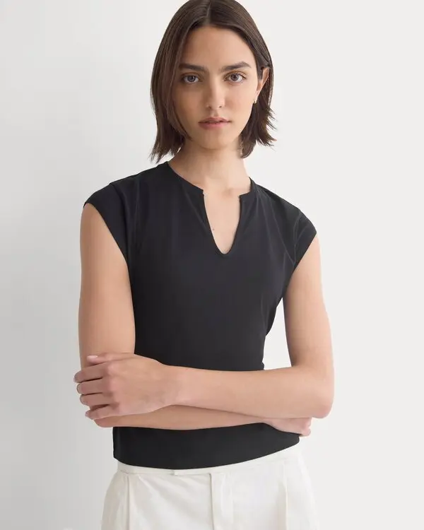 Everlane Tie-back Tshirt In Organic Cotton - Black