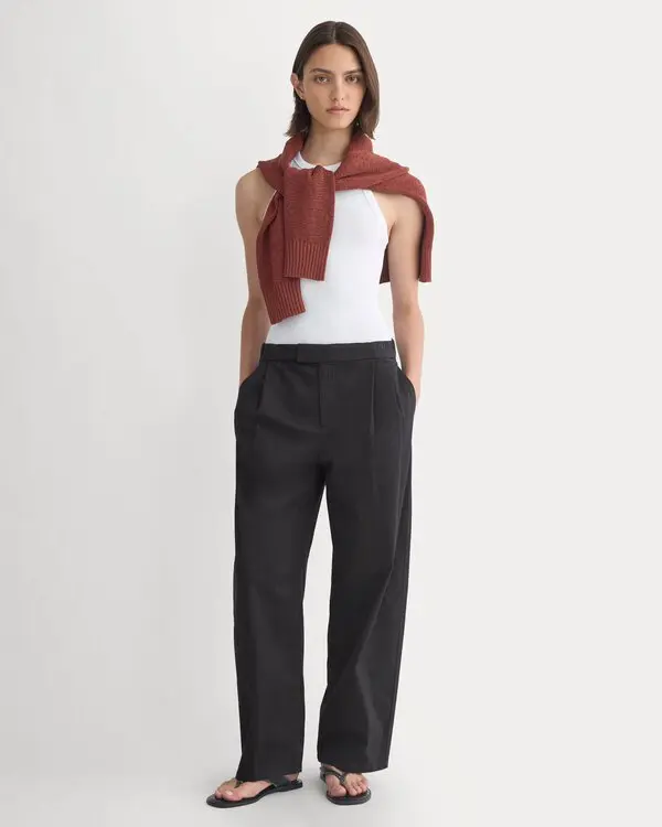 Everlane Barrel-leg Pant In Organic Cotton Sateen - Black
