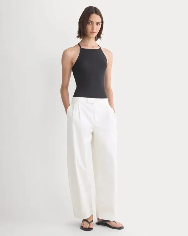 Everlane Barrel-leg Pant In Organic Cotton Sateen - Bone