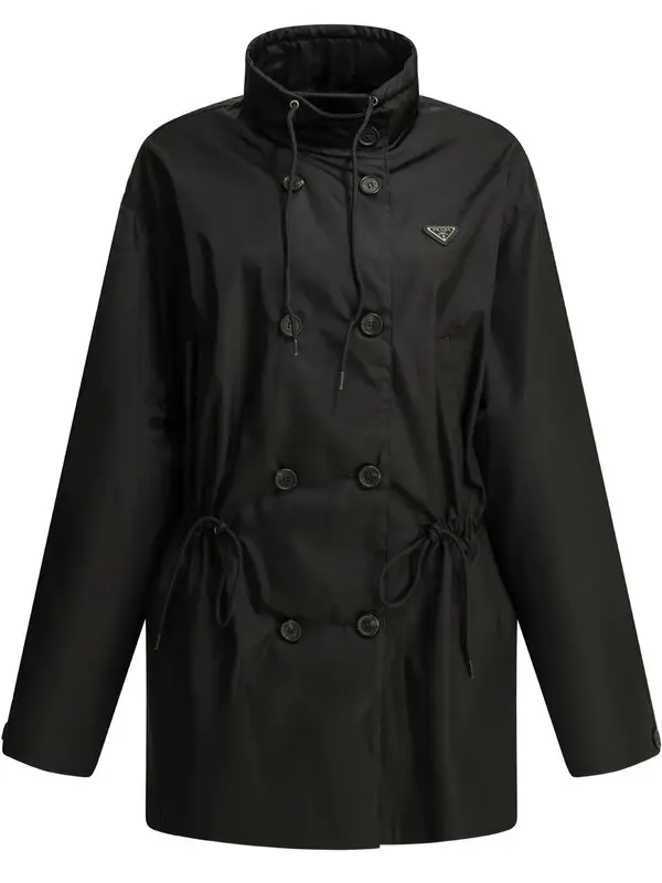 Prada Double-breasted Raincoat - Black