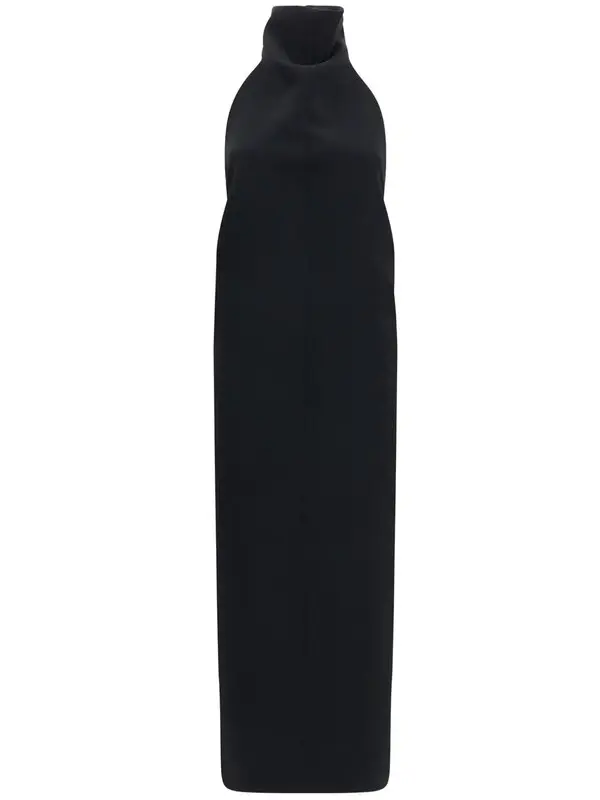 Khaite Roxanne Dress With High Collar - Black
