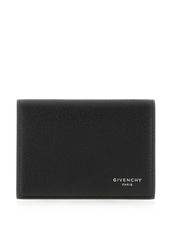 Givenchy Bi-fold Cardholder In Grained Leather With Printed Logo