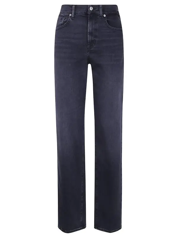 7 For All Mankind Stovepipe Straight Jeans - Black
