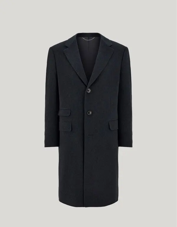 Canali Dark Cashmere Single-breasted Coat - Green